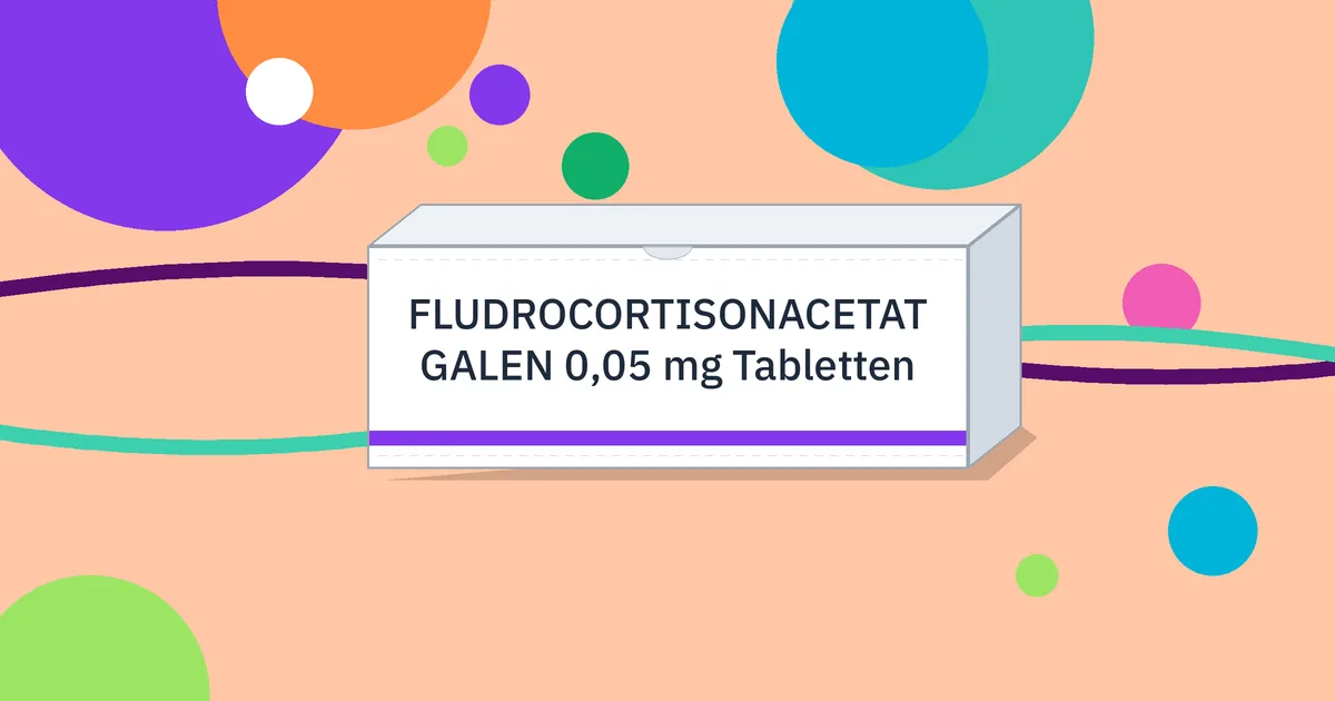 Symbolbild: Packung mit der Aufschrift FLUDROCORTISONACETAT GALEN 0,05 mg Tabletten (PZN 20217701) – Verfügbarkeit und Bezug in Apotheken in Frankfurt am Main