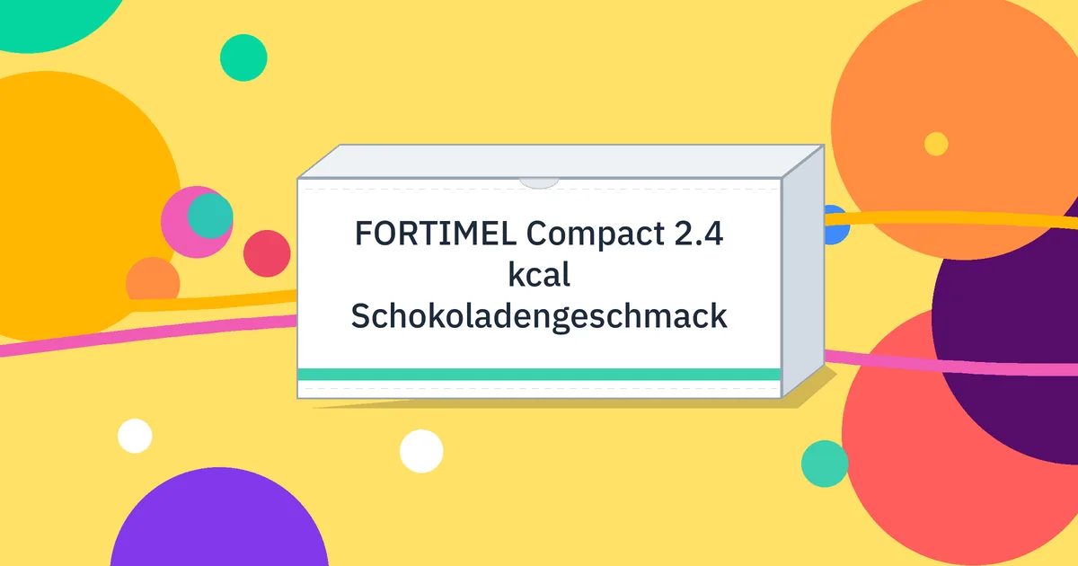 Symbolbild: Packung mit der Aufschrift FORTIMEL Compact 2.4 kcal Schokoladengeschmack (PZN 19531763) – Verfügbarkeit und Bezug in Apotheken in Frankfurt am Main