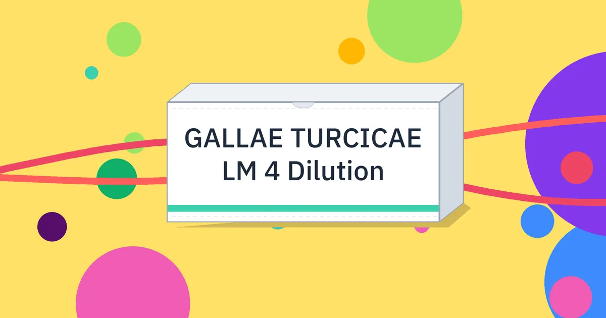 Symbolbild: Packung mit der Aufschrift GALLAE TURCICAE LM 4 Dilution (PZN 13497947) – Verfügbarkeit und Bezug in Apotheken in Frankfurt am Main