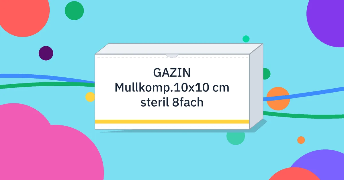 Symbolbild: Packung mit der Aufschrift GAZIN Mullkomp.10x10 cm steril 8fach (PZN 12412245) – Verfügbarkeit und Bezug in Apotheken in Frankfurt am Main