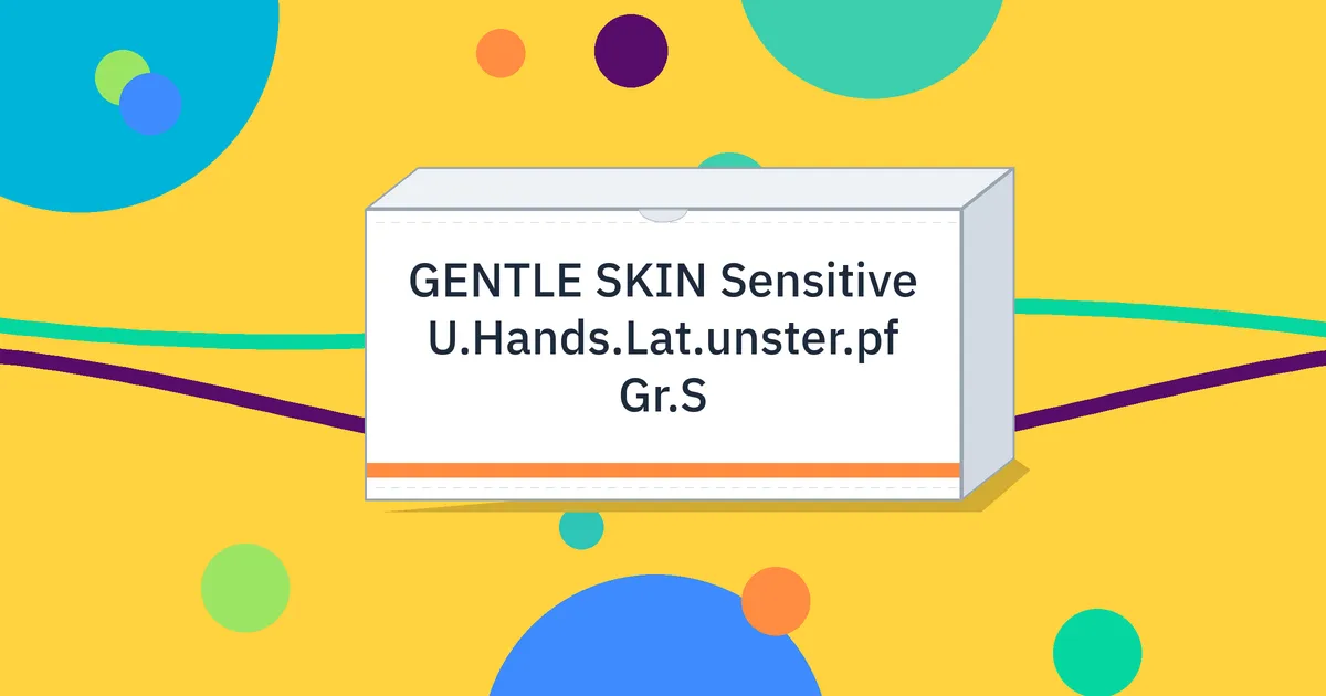 Symbolbild: Packung mit der Aufschrift GENTLE SKIN Sensitive U.Hands.Lat.unster.pf Gr.S (PZN 02243586) – Verfügbarkeit und Bezug in Apotheken in Frankfurt am Main
