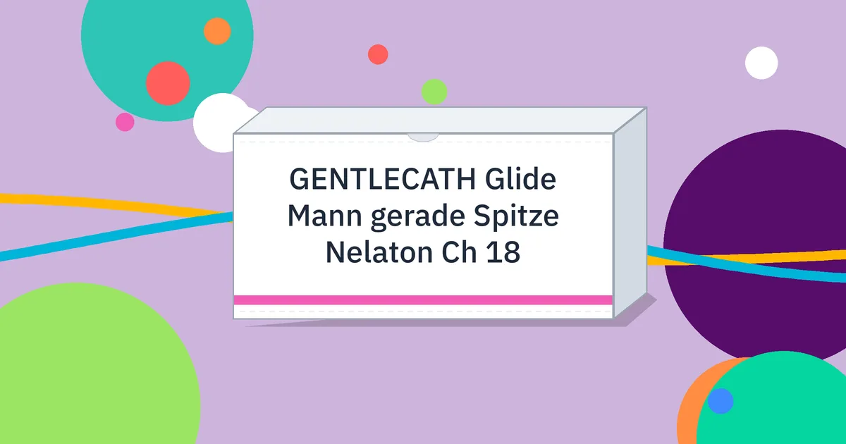 Symbolbild: Packung mit der Aufschrift GENTLECATH Glide Mann gerade Spitze Nelaton Ch 18 (PZN 13918840) – Verfügbarkeit und Bezug in Apotheken in Frankfurt am Main