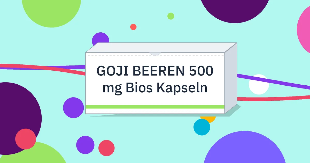 Symbolbild: Packung mit der Aufschrift GOJI BEEREN 500 mg Bios Kapseln (PZN 05897503) – Verfügbarkeit und Bezug in Apotheken in Frankfurt am Main