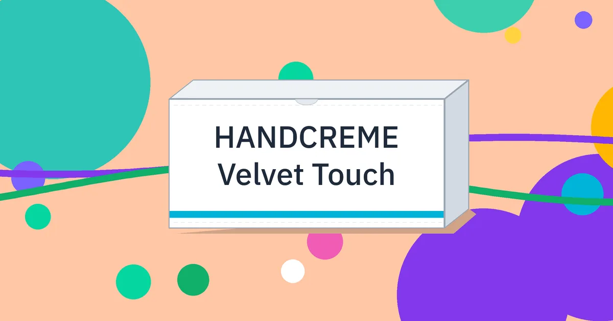 Symbolbild: Packung mit der Aufschrift HANDCREME Velvet Touch (PZN 19910443) – Verfügbarkeit und Bezug in Apotheken in Frankfurt am Main