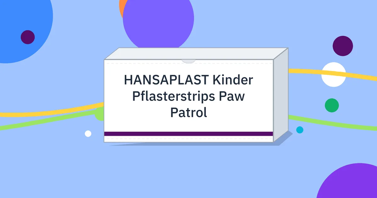 Symbolbild: Packung mit der Aufschrift HANSAPLAST Kinder Pflasterstrips Paw Patrol (PZN 19134571) – Verfügbarkeit und Bezug in Apotheken in Frankfurt am Main