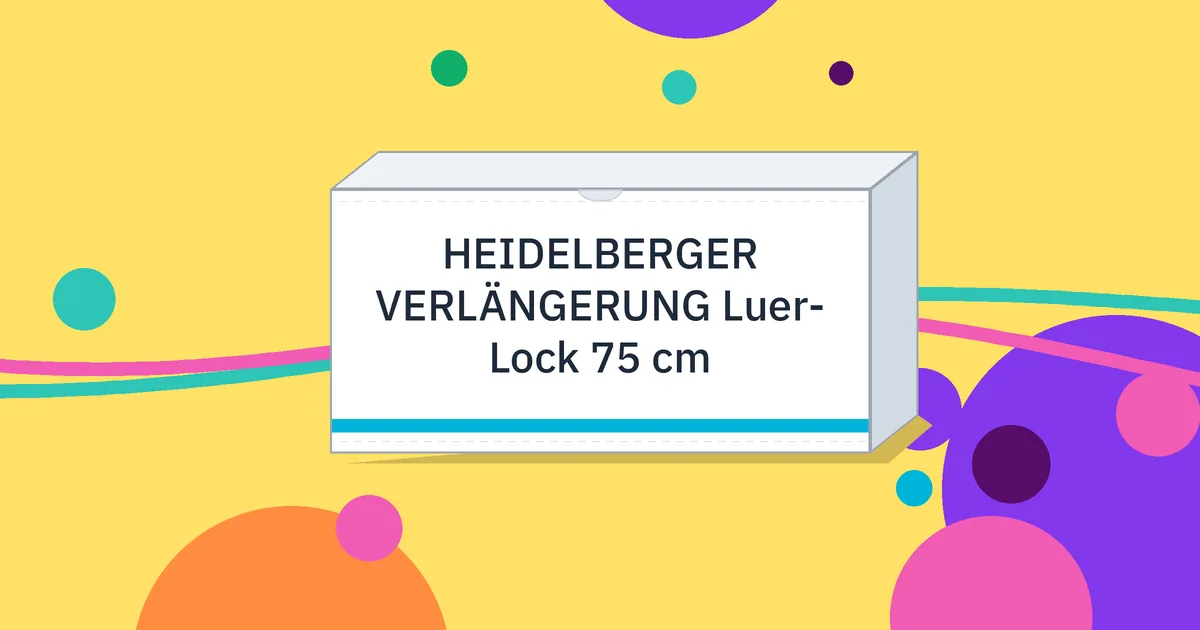 Symbolbild: Packung mit der Aufschrift HEIDELBERGER VERLÄNGERUNG Luer-Lock 75 cm (PZN 13989857) – Verfügbarkeit und Bezug in Apotheken in Frankfurt am Main