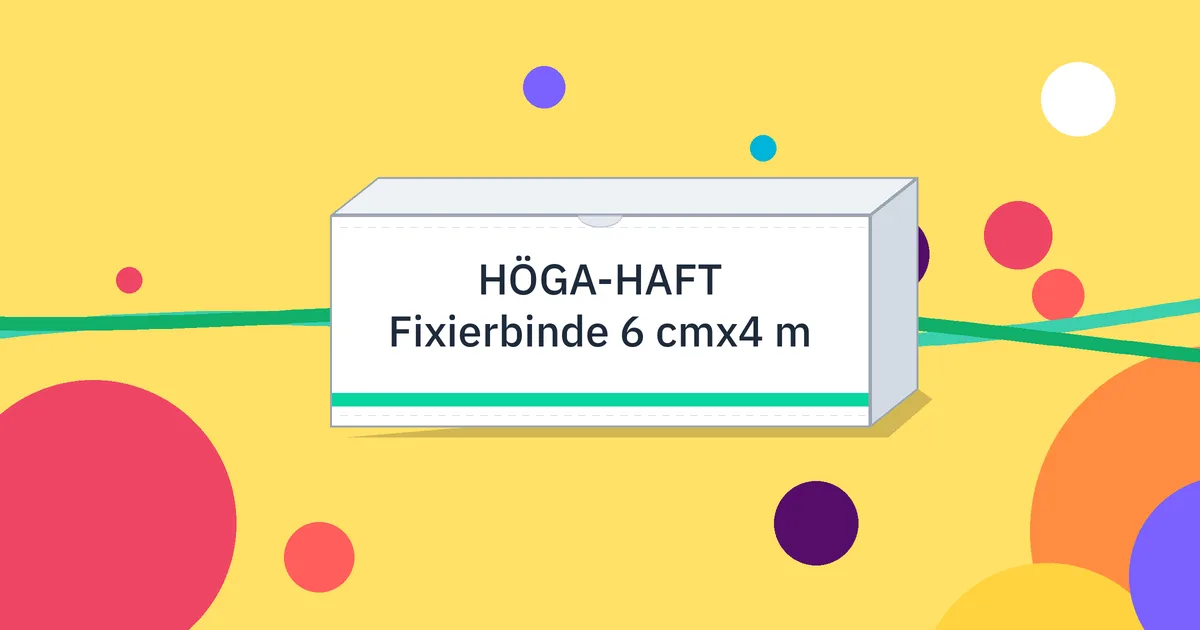 Symbolbild: Packung mit der Aufschrift HÖGA-HAFT Fixierbinde 6 cmx4 m (PZN 04401078) – Verfügbarkeit und Bezug in Apotheken in Frankfurt am Main