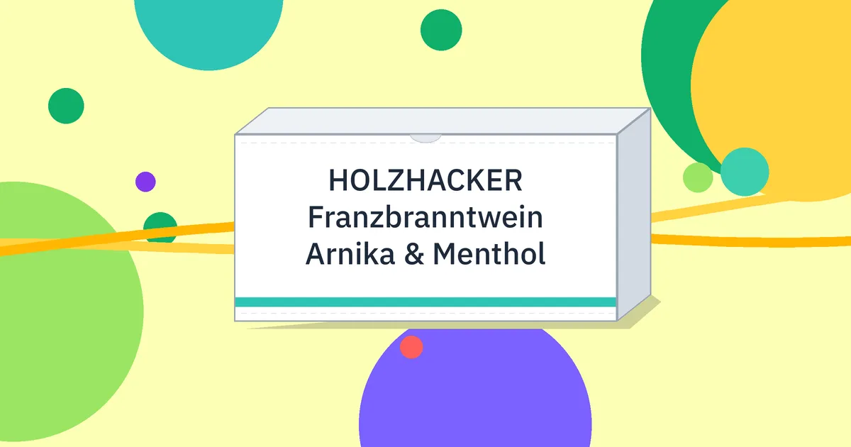Symbolbild: Packung mit der Aufschrift HOLZHACKER Franzbranntwein Arnika & Menthol (PZN 20892710) – Verfügbarkeit und Bezug in Apotheken in Frankfurt am Main
