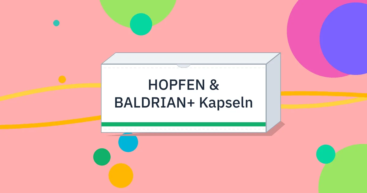 Symbolbild: Packung mit der Aufschrift HOPFEN & BALDRIAN+ Kapseln (PZN 19500231) – Verfügbarkeit und Bezug in Apotheken in Frankfurt am Main