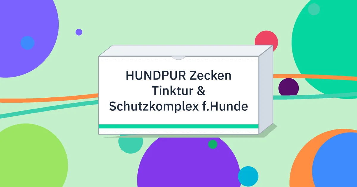 Symbolbild: Packung mit der Aufschrift HUNDPUR Zecken Tinktur & Schutzkomplex f.Hunde (PZN 18103640) – Verfügbarkeit und Bezug in Apotheken in Frankfurt am Main