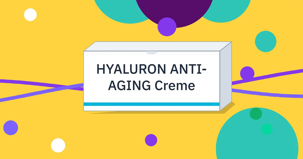 Symbolbild: Packung mit der Aufschrift HYALURON ANTI-AGING Creme (PZN 19709729) – Verfügbarkeit und Bezug in Apotheken in Frankfurt am Main