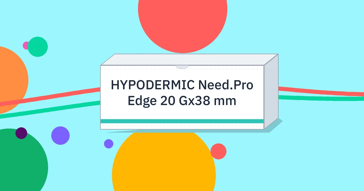 Symbolbild: Packung mit der Aufschrift HYPODERMIC Need.Pro Edge 20 Gx38 mm (PZN 06402917) – Verfügbarkeit und Bezug in Apotheken in Frankfurt am Main