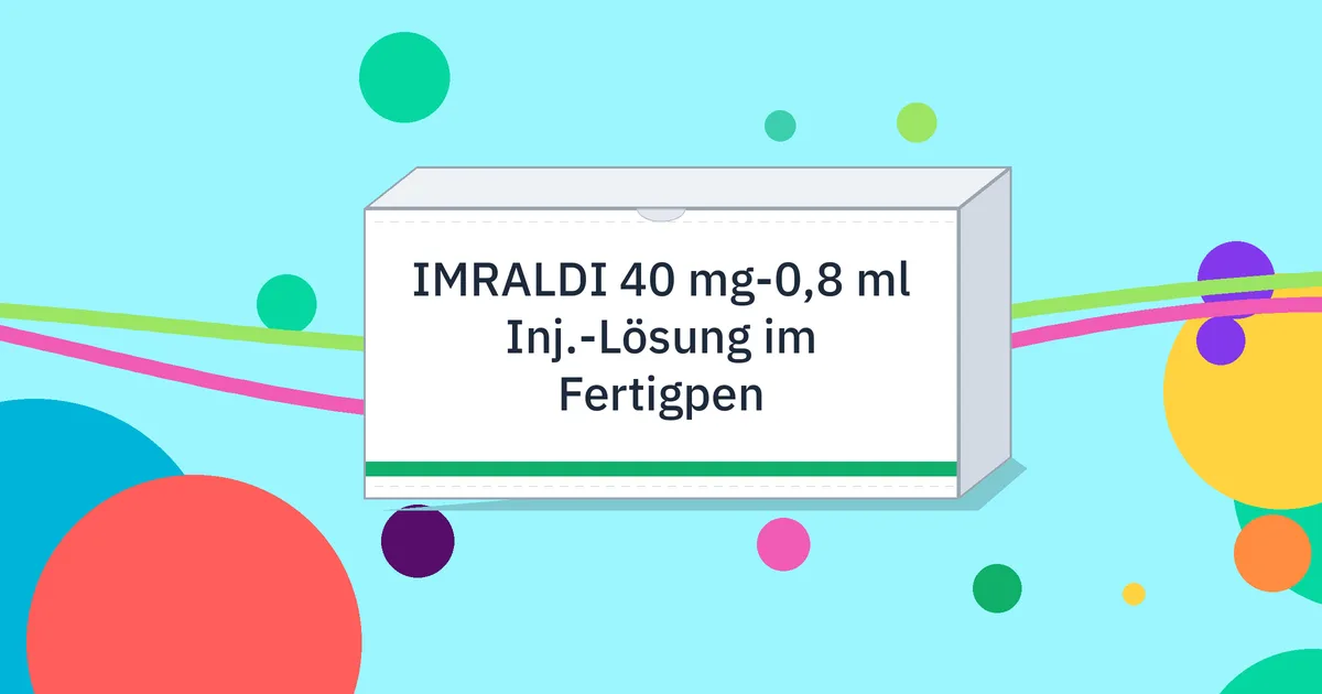 Symbolbild: Packung mit der Aufschrift IMRALDI 40 mg-0,8 ml Inj.-Lösung im Fertigpen (PZN 15317174) – Verfügbarkeit und Bezug in Apotheken in Frankfurt am Main