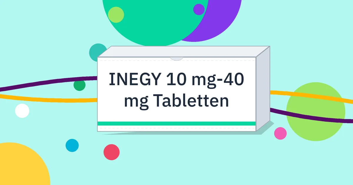 Symbolbild: Packung mit der Aufschrift INEGY 10 mg-40 mg Tabletten (PZN 00761064) – Verfügbarkeit und Bezug in Apotheken in Frankfurt am Main