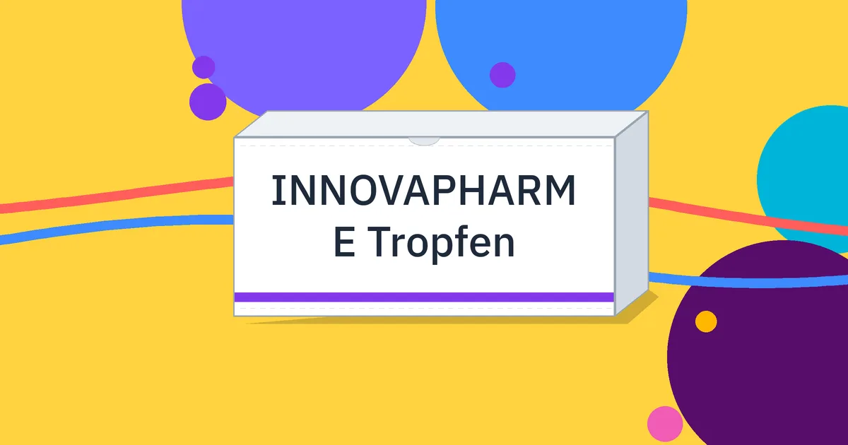 Symbolbild: Packung mit der Aufschrift INNOVAPHARM E Tropfen (PZN 10526246) – Verfügbarkeit und Bezug in Apotheken in Frankfurt am Main