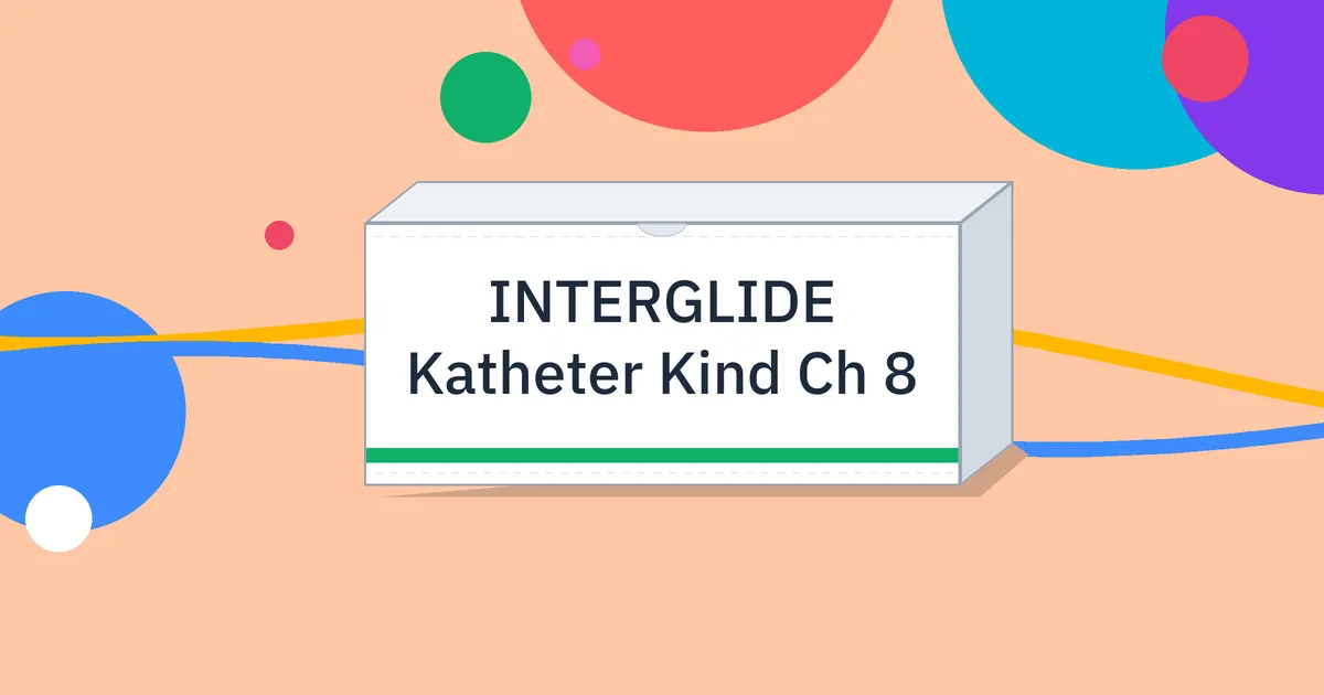 Symbolbild: Packung mit der Aufschrift INTERGLIDE Katheter Kind Ch 8 (PZN 00728196) – Verfügbarkeit und Bezug in Apotheken in Frankfurt am Main