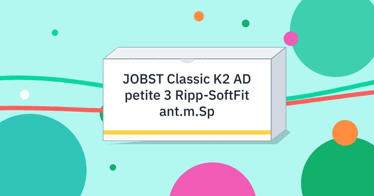 Symbolbild: Packung mit der Aufschrift JOBST Classic K2 AD petite 3 Ripp-SoftFit ant.m.Sp (PZN 14222945) – Verfügbarkeit und Bezug in Apotheken in Frankfurt am Main