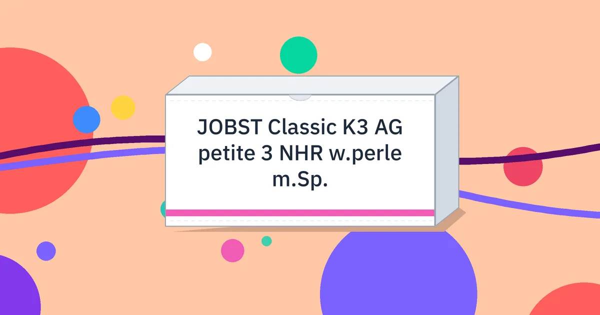 Symbolbild: Packung mit der Aufschrift JOBST Classic K3 AG petite 3 NHR w.perle m.Sp. (PZN 13072691) – Verfügbarkeit und Bezug in Apotheken in Frankfurt am Main