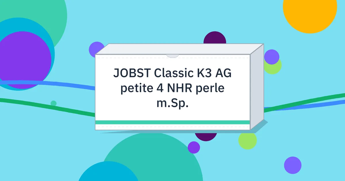 Symbolbild: Packung mit der Aufschrift JOBST Classic K3 AG petite 4 NHR perle m.Sp. (PZN 13072484) – Verfügbarkeit und Bezug in Apotheken in Frankfurt am Main