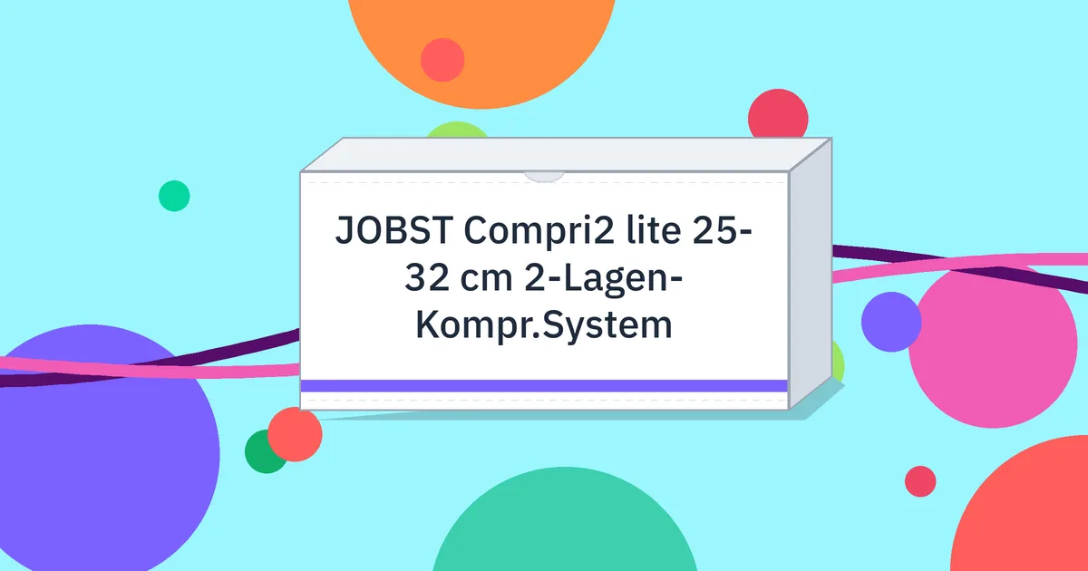 Symbolbild: Packung mit der Aufschrift JOBST Compri2 lite 25-32 cm 2-Lagen-Kompr.System (PZN 12657047) – Verfügbarkeit und Bezug in Apotheken in Frankfurt am Main