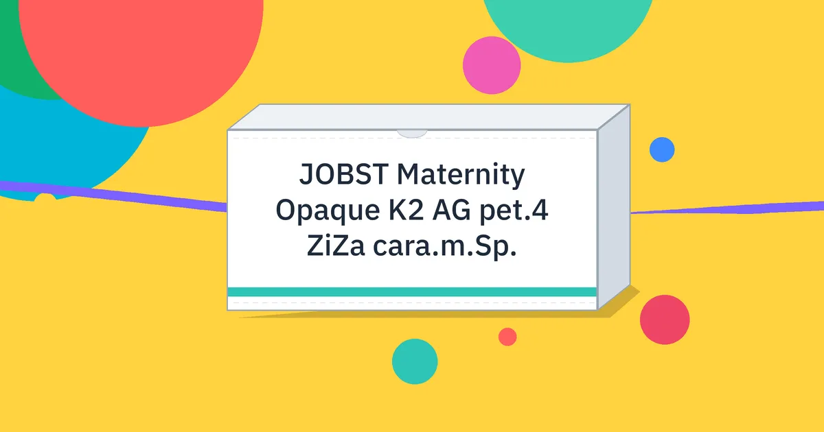 Symbolbild: Packung mit der Aufschrift JOBST Maternity Opaque K2 AG pet.4 ZiZa cara.m.Sp. (PZN 15851465) – Verfügbarkeit und Bezug in Apotheken in Frankfurt am Main