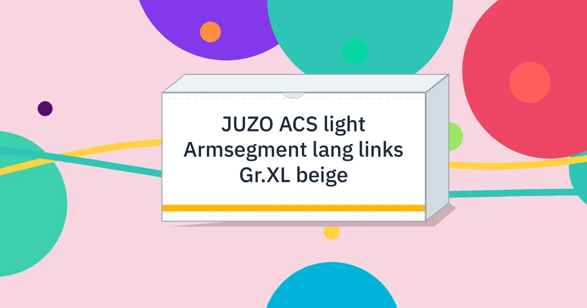 Symbolbild: Packung mit der Aufschrift JUZO ACS light Armsegment lang links Gr.XL beige (PZN 13891762) – Verfügbarkeit und Bezug in Apotheken in Frankfurt am Main