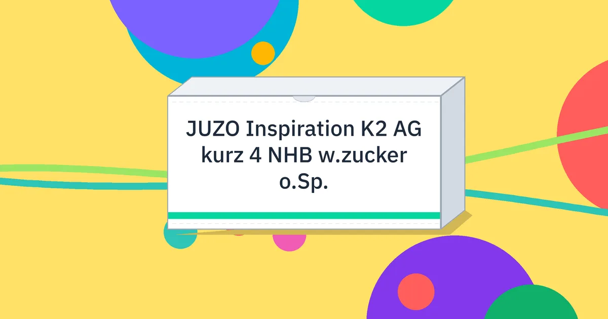 Symbolbild: Packung mit der Aufschrift JUZO Inspiration K2 AG kurz 4 NHB w.zucker o.Sp. (PZN 14949481) – Verfügbarkeit und Bezug in Apotheken in Frankfurt am Main
