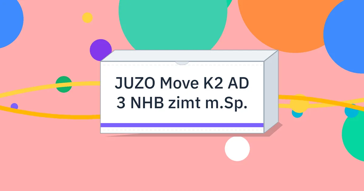 Symbolbild: Packung mit der Aufschrift JUZO Move K2 AD 3 NHB zimt m.Sp. (PZN 18507366) – Verfügbarkeit und Bezug in Apotheken in Frankfurt am Main