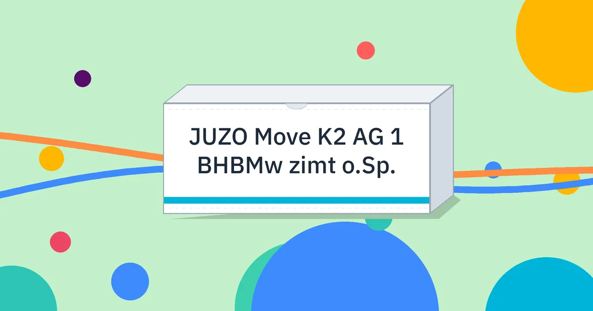 Symbolbild: Packung mit der Aufschrift JUZO Move K2 AG 1 BHBMw zimt o.Sp. (PZN 18526777) – Verfügbarkeit und Bezug in Apotheken in Frankfurt am Main