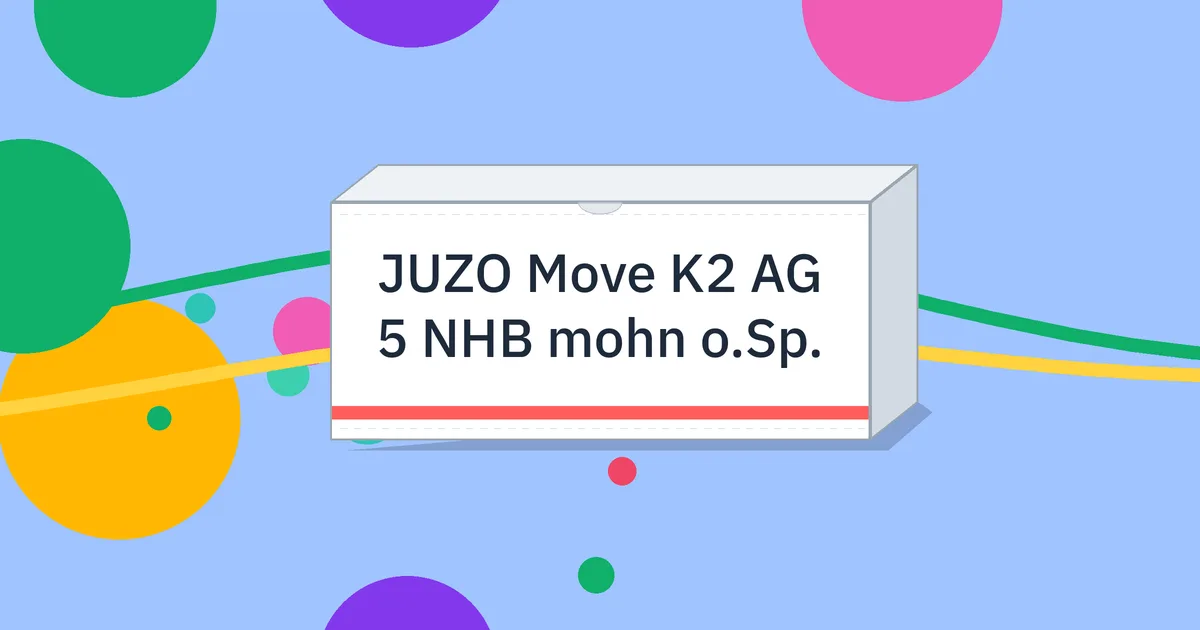 Symbolbild: Packung mit der Aufschrift JUZO Move K2 AG 5 NHB mohn o.Sp. (PZN 18557401) – Verfügbarkeit und Bezug in Apotheken in Frankfurt am Main