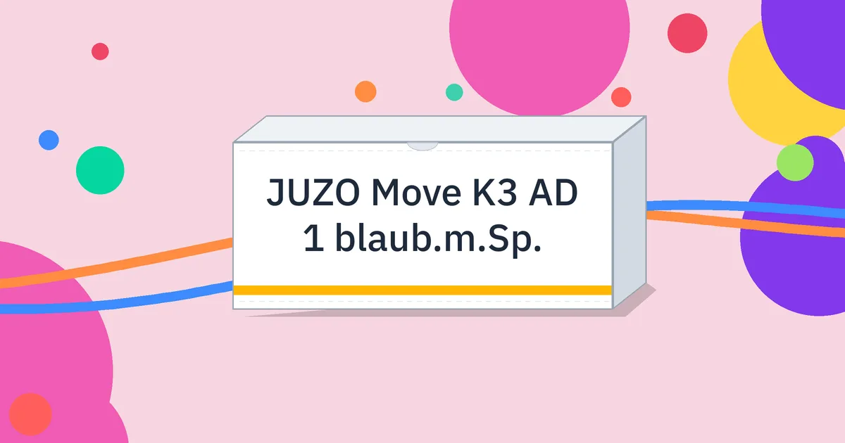 Symbolbild: Packung mit der Aufschrift JUZO Move K3 AD 1 blaub.m.Sp. (PZN 18570442) – Verfügbarkeit und Bezug in Apotheken in Frankfurt am Main