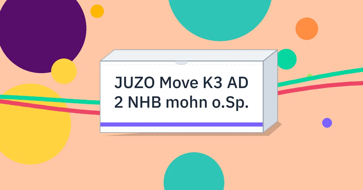 Symbolbild: Packung mit der Aufschrift JUZO Move K3 AD 2 NHB mohn o.Sp. (PZN 18571430) – Verfügbarkeit und Bezug in Apotheken in Frankfurt am Main