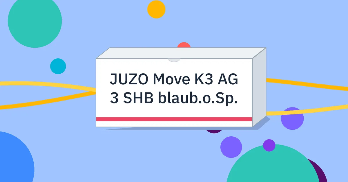 Symbolbild: Packung mit der Aufschrift JUZO Move K3 AG 3 SHB blaub.o.Sp. (PZN 18589200) – Verfügbarkeit und Bezug in Apotheken in Frankfurt am Main