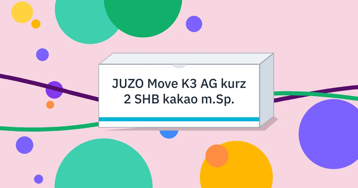 Symbolbild: Packung mit der Aufschrift JUZO Move K3 AG kurz 2 SHB kakao m.Sp. (PZN 18591303) – Verfügbarkeit und Bezug in Apotheken in Frankfurt am Main