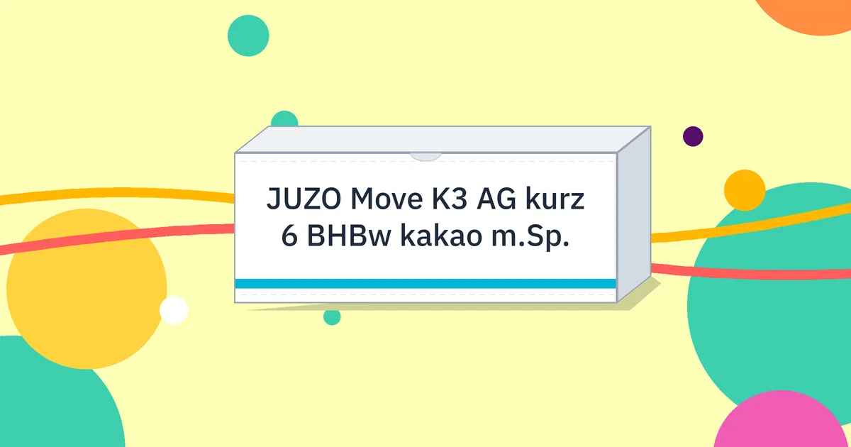 Symbolbild: Packung mit der Aufschrift JUZO Move K3 AG kurz 6 BHBw kakao m.Sp. (PZN 18591817) – Verfügbarkeit und Bezug in Apotheken in Frankfurt am Main