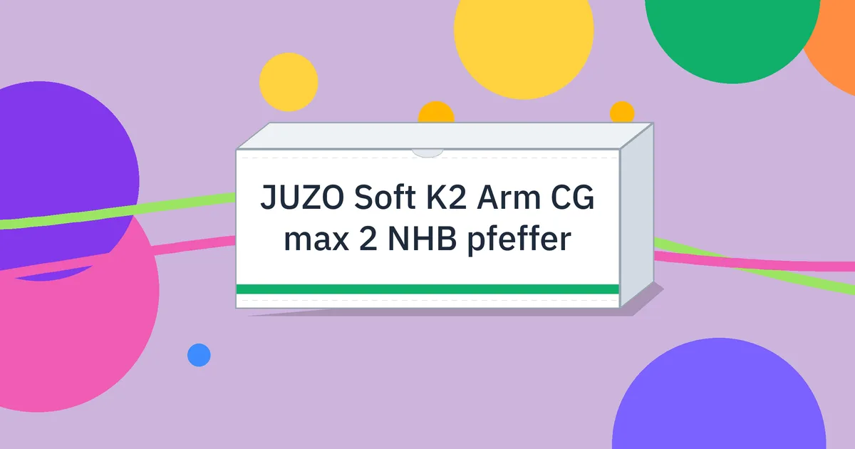 Symbolbild: Packung mit der Aufschrift JUZO Soft K2 Arm CG max 2 NHB pfeffer (PZN 15512496) – Verfügbarkeit und Bezug in Apotheken in Frankfurt am Main