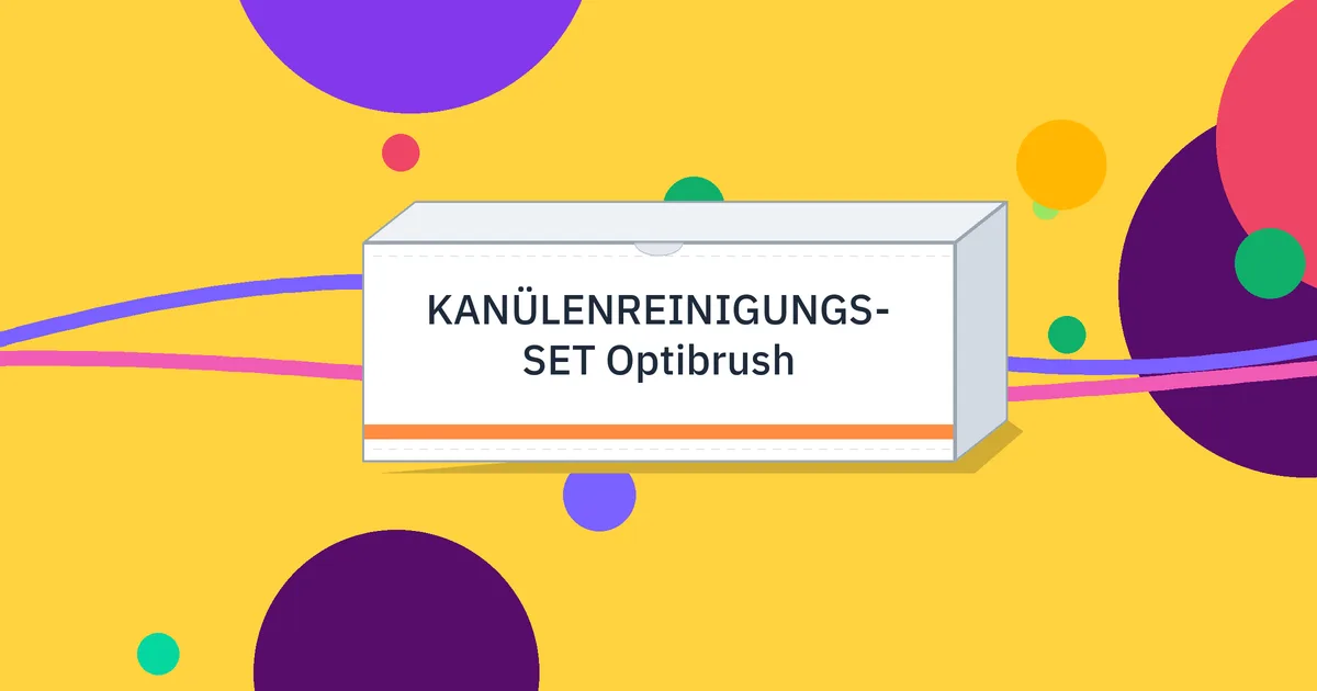Symbolbild: Packung mit der Aufschrift KANÜLENREINIGUNGS-SET Optibrush (PZN 00973524) – Verfügbarkeit und Bezug in Apotheken in Frankfurt am Main