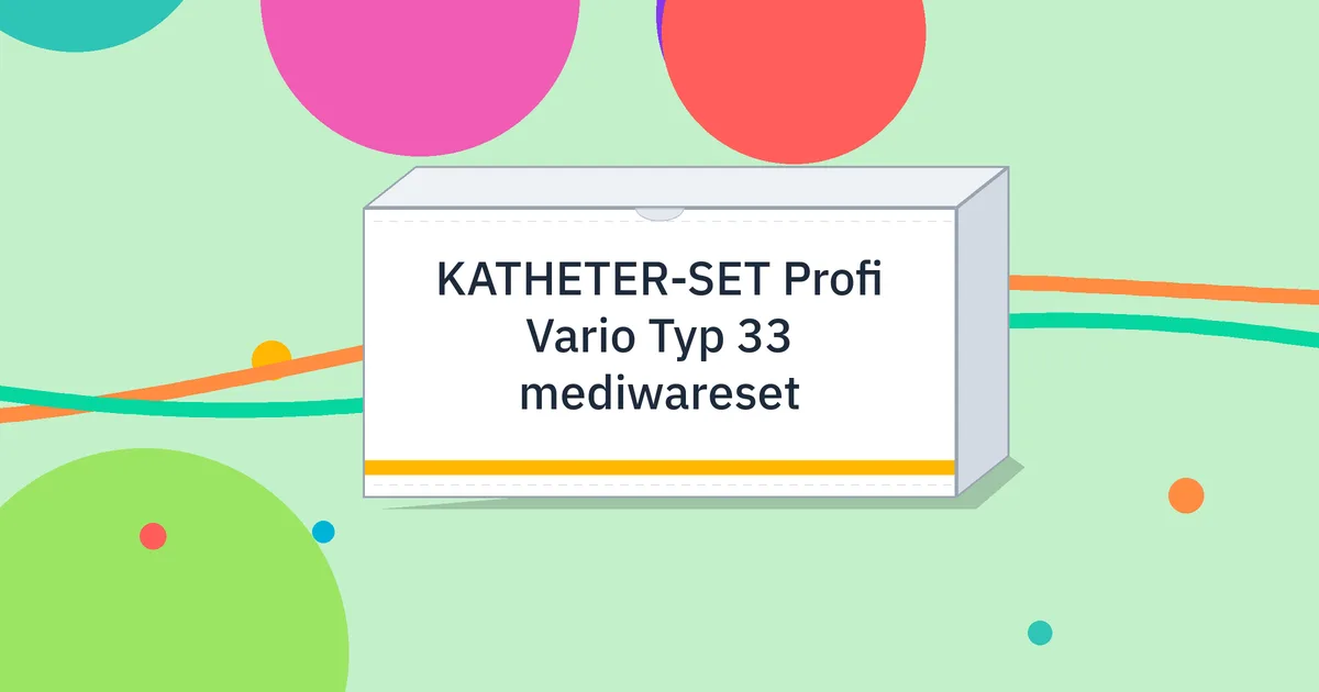 Symbolbild: Packung mit der Aufschrift KATHETER-SET Profi Vario Typ 33 mediwareset (PZN 19471311) – Verfügbarkeit und Bezug in Apotheken in Frankfurt am Main