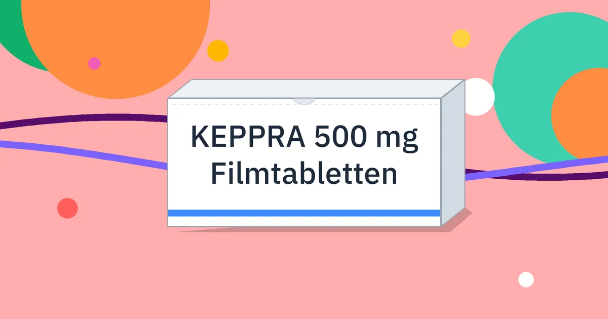 Symbolbild: Packung mit der Aufschrift KEPPRA 500 mg Filmtabletten (PZN 09632753) – Verfügbarkeit und Bezug in Apotheken in Frankfurt am Main