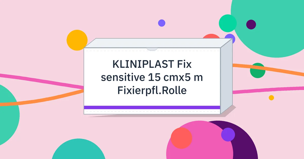 Symbolbild: Packung mit der Aufschrift KLINIPLAST Fix sensitive 15 cmx5 m Fixierpfl.Rolle (PZN 19993908) – Verfügbarkeit und Bezug in Apotheken in Frankfurt am Main