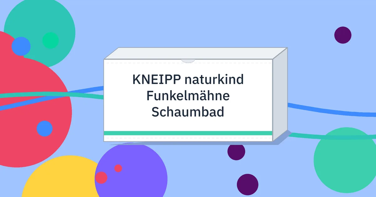 Symbolbild: Packung mit der Aufschrift KNEIPP naturkind Funkelmähne Schaumbad (PZN 19080303) – Verfügbarkeit und Bezug in Apotheken in Frankfurt am Main