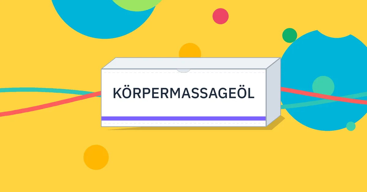 Symbolbild: Packung mit der Aufschrift KÖRPERMASSAGEÖL (PZN 18297420) – Verfügbarkeit und Bezug in Apotheken in Frankfurt am Main