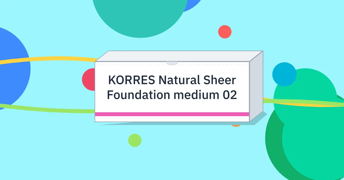 Symbolbild: Packung mit der Aufschrift KORRES Natural Sheer Foundation medium 02 (PZN 19900367) – Verfügbarkeit und Bezug in Apotheken in Frankfurt am Main