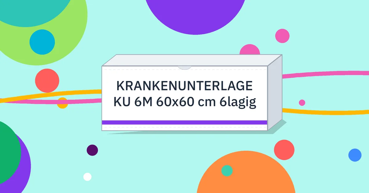 Symbolbild: Packung mit der Aufschrift KRANKENUNTERLAGE KU 6M 60x60 cm 6lagig (PZN 04238974) – Verfügbarkeit und Bezug in Apotheken in Frankfurt am Main