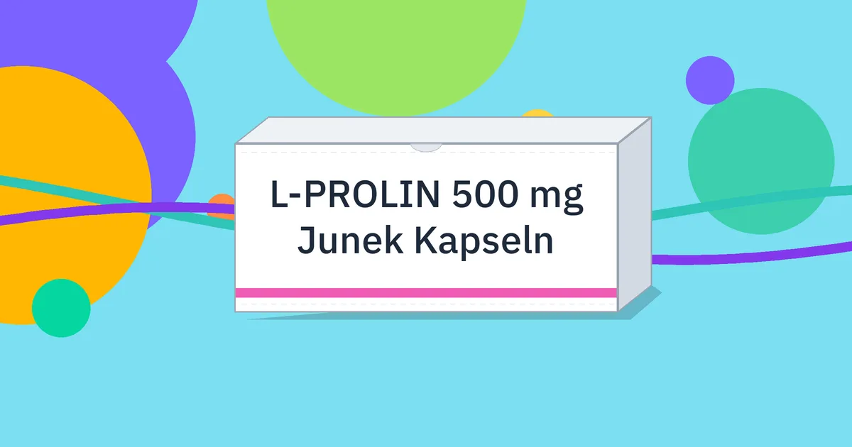 Symbolbild: Packung mit der Aufschrift L-PROLIN 500 mg Junek Kapseln (PZN 00135326) – Verfügbarkeit und Bezug in Apotheken in Frankfurt am Main