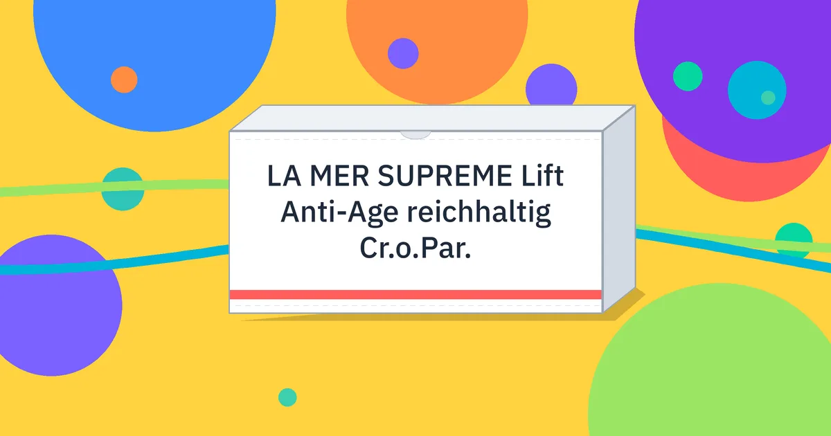Symbolbild: Packung mit der Aufschrift LA MER SUPREME Lift Anti-Age reichhaltig Cr.o.Par. (PZN 18873131) – Verfügbarkeit und Bezug in Apotheken in Frankfurt am Main