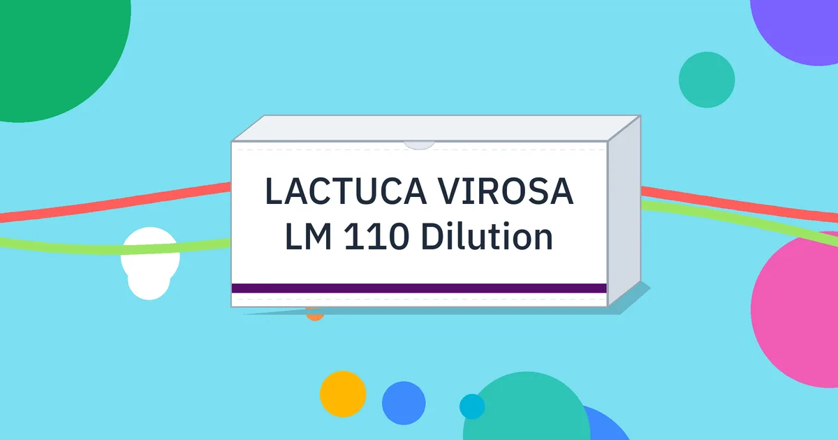 Symbolbild: Packung mit der Aufschrift LACTUCA VIROSA LM 110 Dilution (PZN 13521108) – Verfügbarkeit und Bezug in Apotheken in Frankfurt am Main