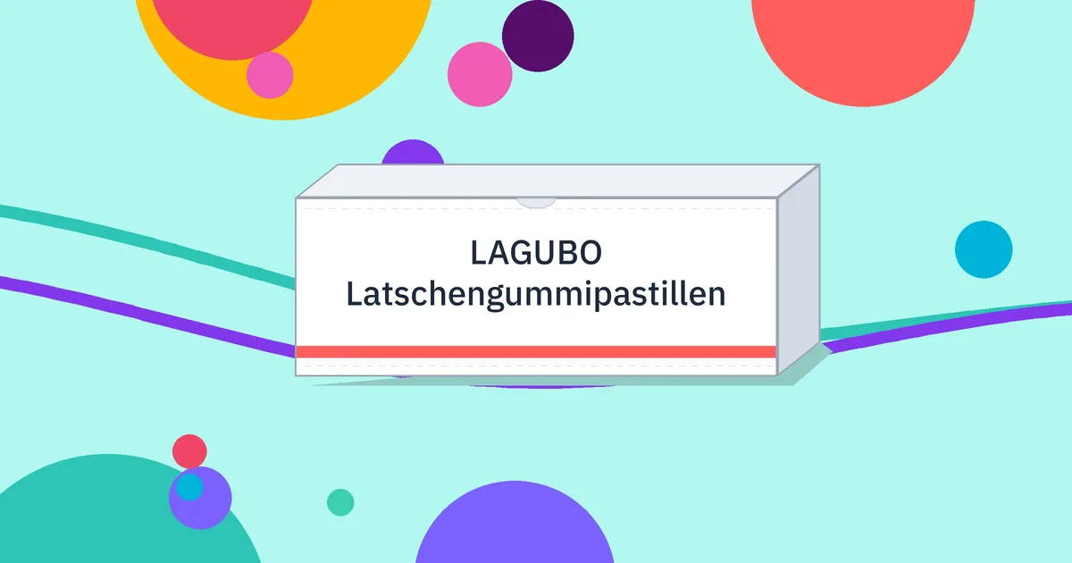 Symbolbild: Packung mit der Aufschrift LAGUBO Latschengummipastillen (PZN 18114891) – Verfügbarkeit und Bezug in Apotheken in Frankfurt am Main