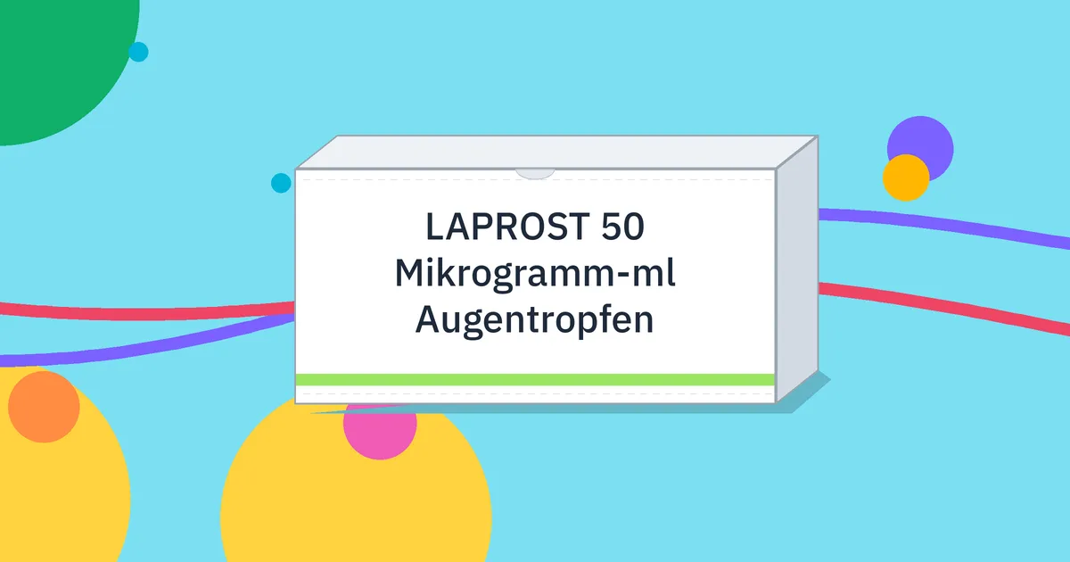 Symbolbild: Packung mit der Aufschrift LAPROST 50 Mikrogramm-ml Augentropfen (PZN 09707468) – Verfügbarkeit und Bezug in Apotheken in Frankfurt am Main