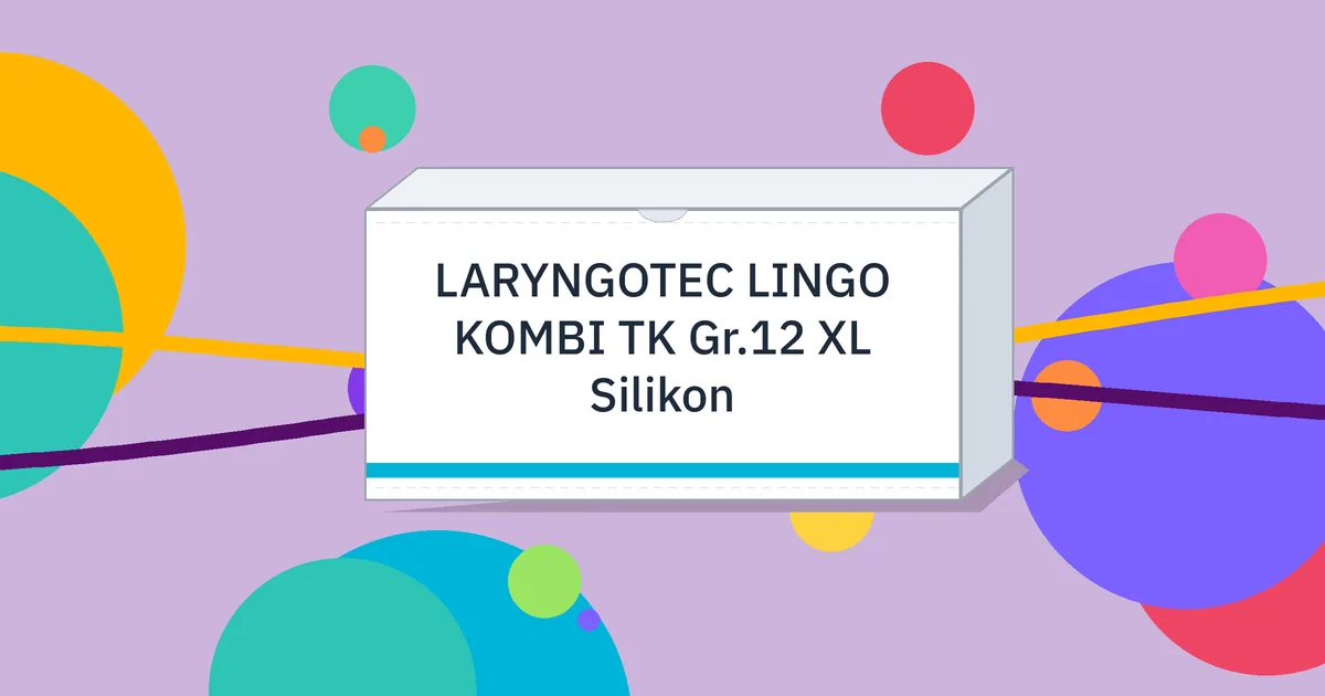 Symbolbild: Packung mit der Aufschrift LARYNGOTEC LINGO KOMBI TK Gr.12 XL Silikon (PZN 03312220) – Verfügbarkeit und Bezug in Apotheken in Frankfurt am Main